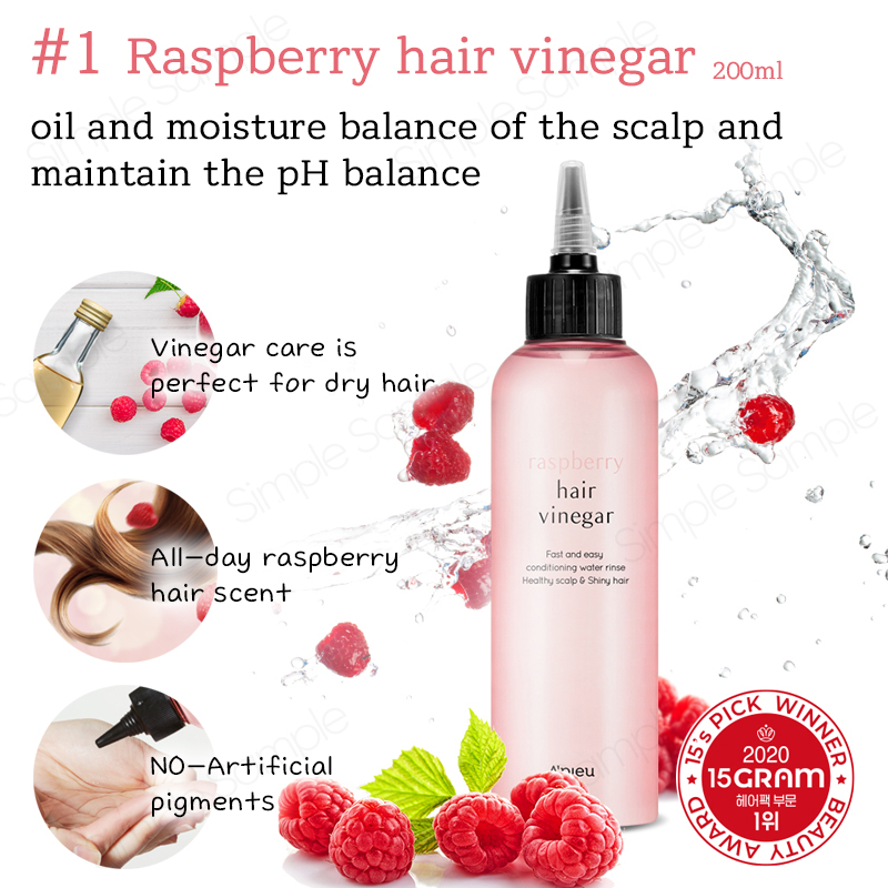 A'pieu apieu Raspberry hair Vinegar น ้ ําส ้ มสายชู แชมพู หนังศีรษะ ...