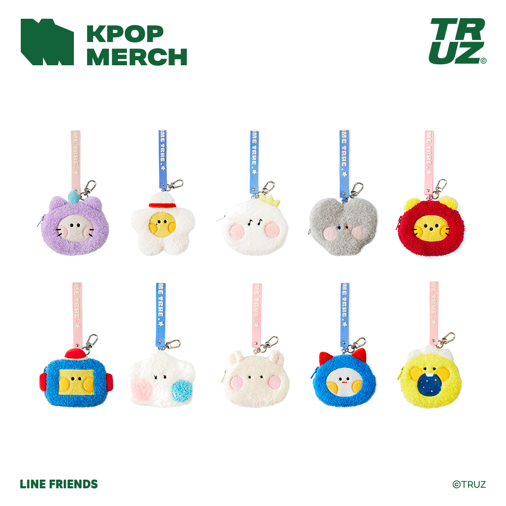 LINE FRIENDS TREASURE TRUZ MININI FACE PLUSH POUCH | Shopee Thailand