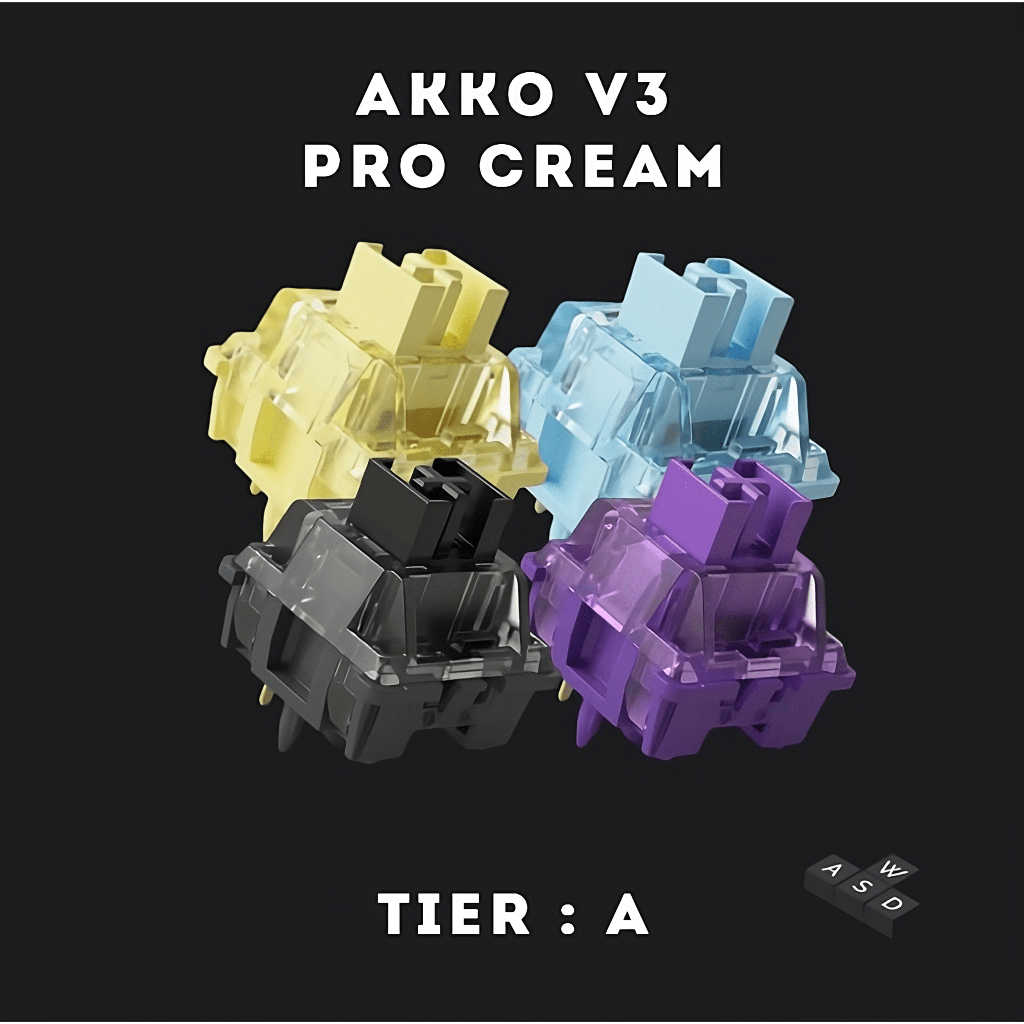 Akko Premium V3 Switch - Cream Black Pro / Blue Pro / Yellow Pro / Lavender Purple Pro / Piano ...