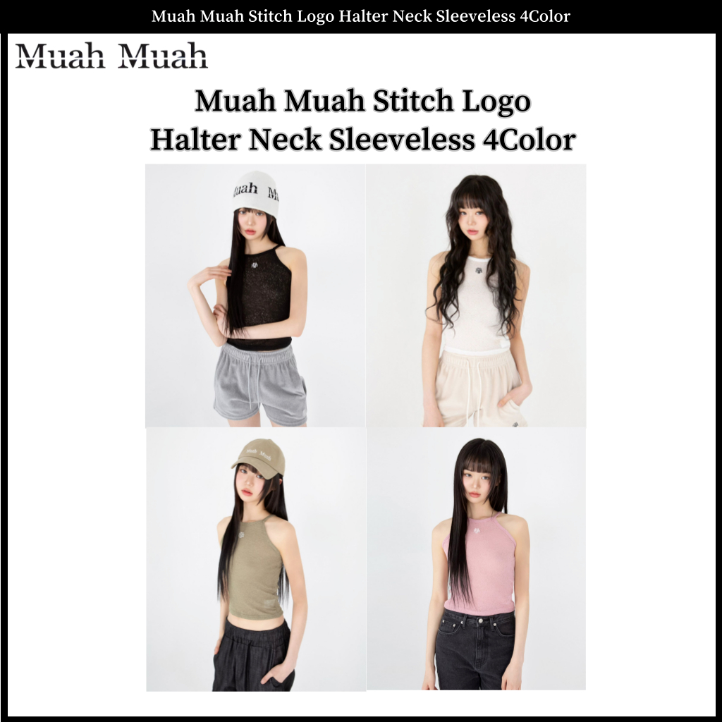 Muah Muah Stitch Logo คล้องคอแขนกุด 4 สี | Shopee Thailand