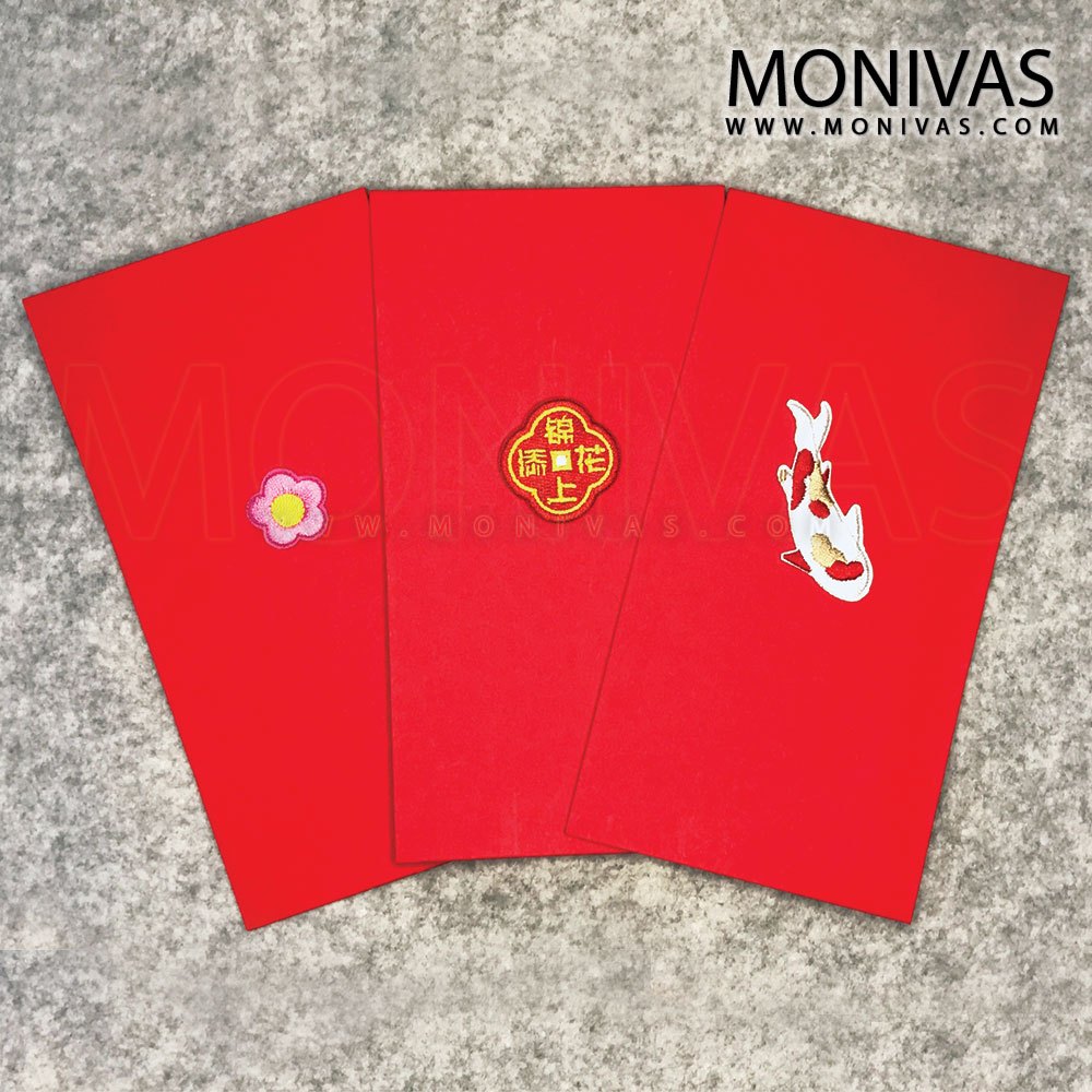 เย็บปักถักร้อยความเจริญรุ่งเรืองแพ็คเก็ตสีแดง CNY Ang Pow วันเกิด ...