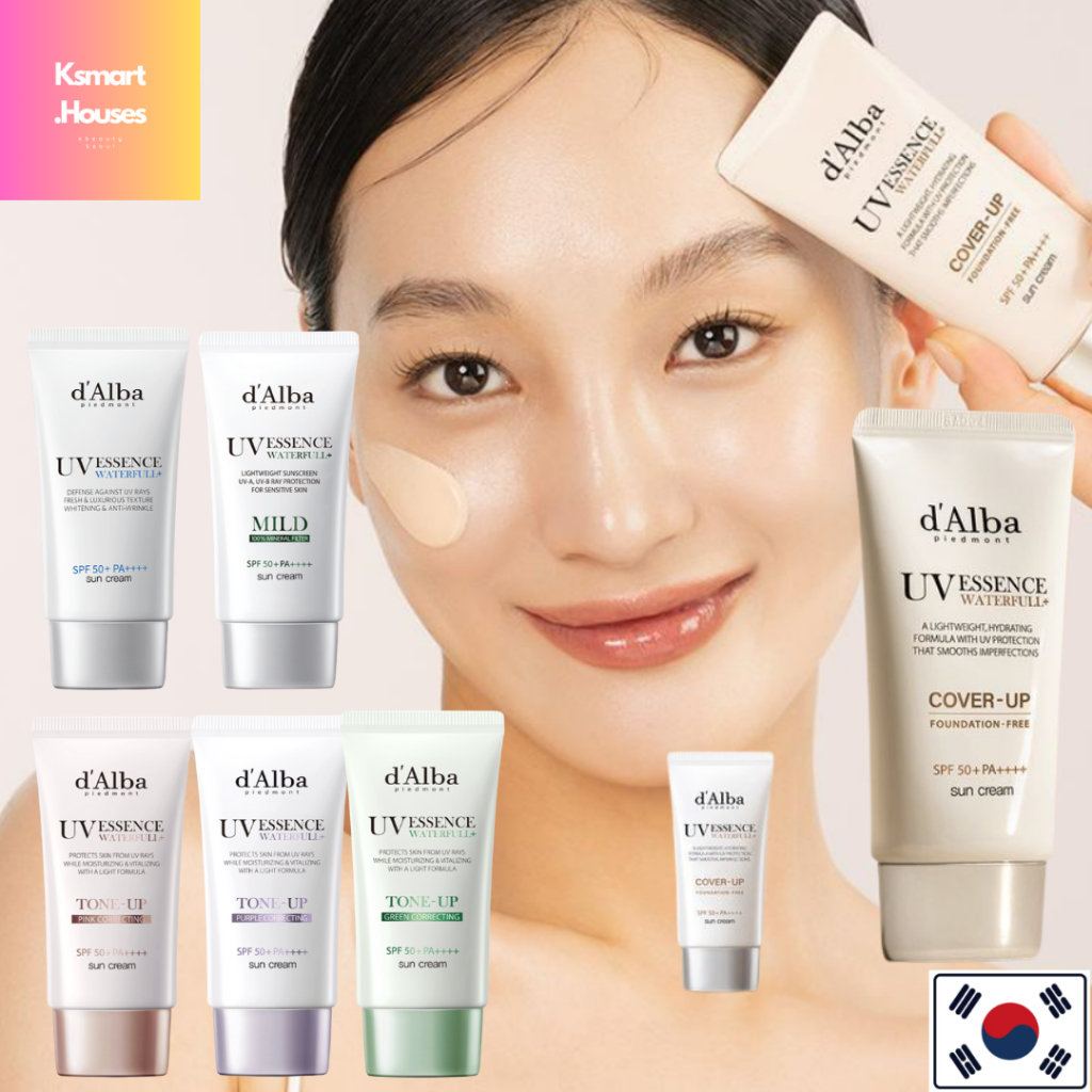 Dalba UV Essence Sunscreen Collection 50ml (Pink Tone Up, Purple Tone Up, Green Tone Up, Mild ...