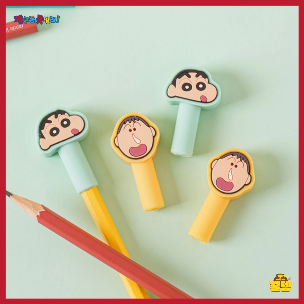 [เครยอนชินจัง] Shin-chan Face Pencil Caps (4 ชิ้น) | Shopee Thailand