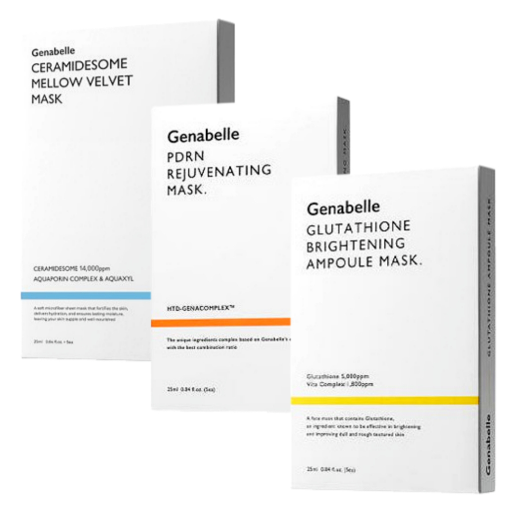 Genabelle Best Mask Pack 3 ชุด (15 แผ่น) | PDRN Rejuvenating Mask, lautathione Brightening ...
