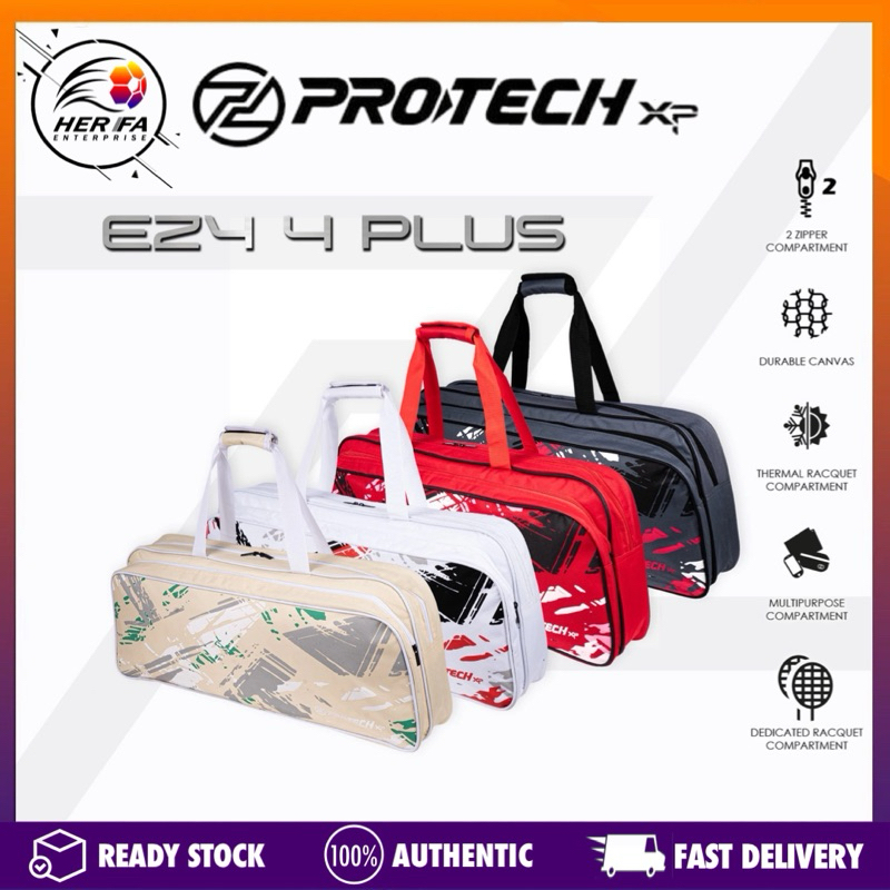 Protech Ezy 4 Plus Series Badminton 2 Zips Racket Bag พร้อมความร้อน | Shopee Thailand
