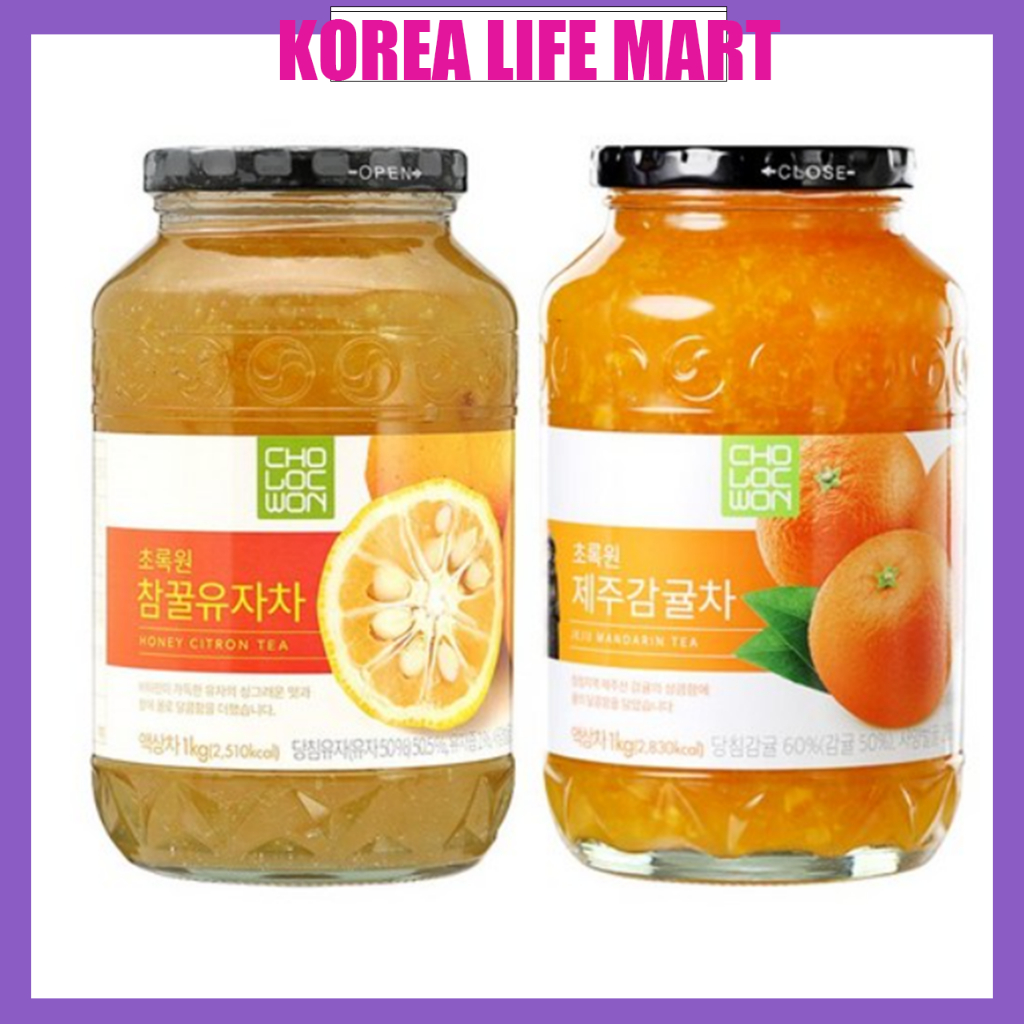[Chocowon] Honey Citron Tea - 1kg, Jeju Tangerine Tea - 1kg /Made in ...