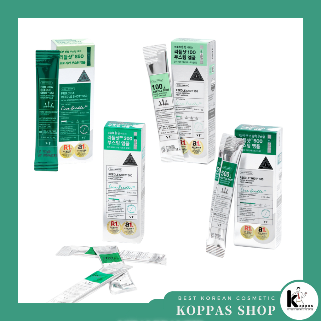 [VT Cosmetic] VT Reedle Shot 100/300/500/Pro Cica S50 Facial Boosting First Ampoule | Shopee ...