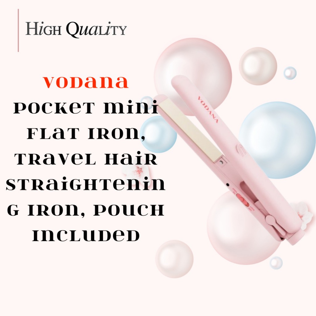 Vodana Pocket Mini Flat Iron Travel Hair Straightening Iron Pouch รวม ...