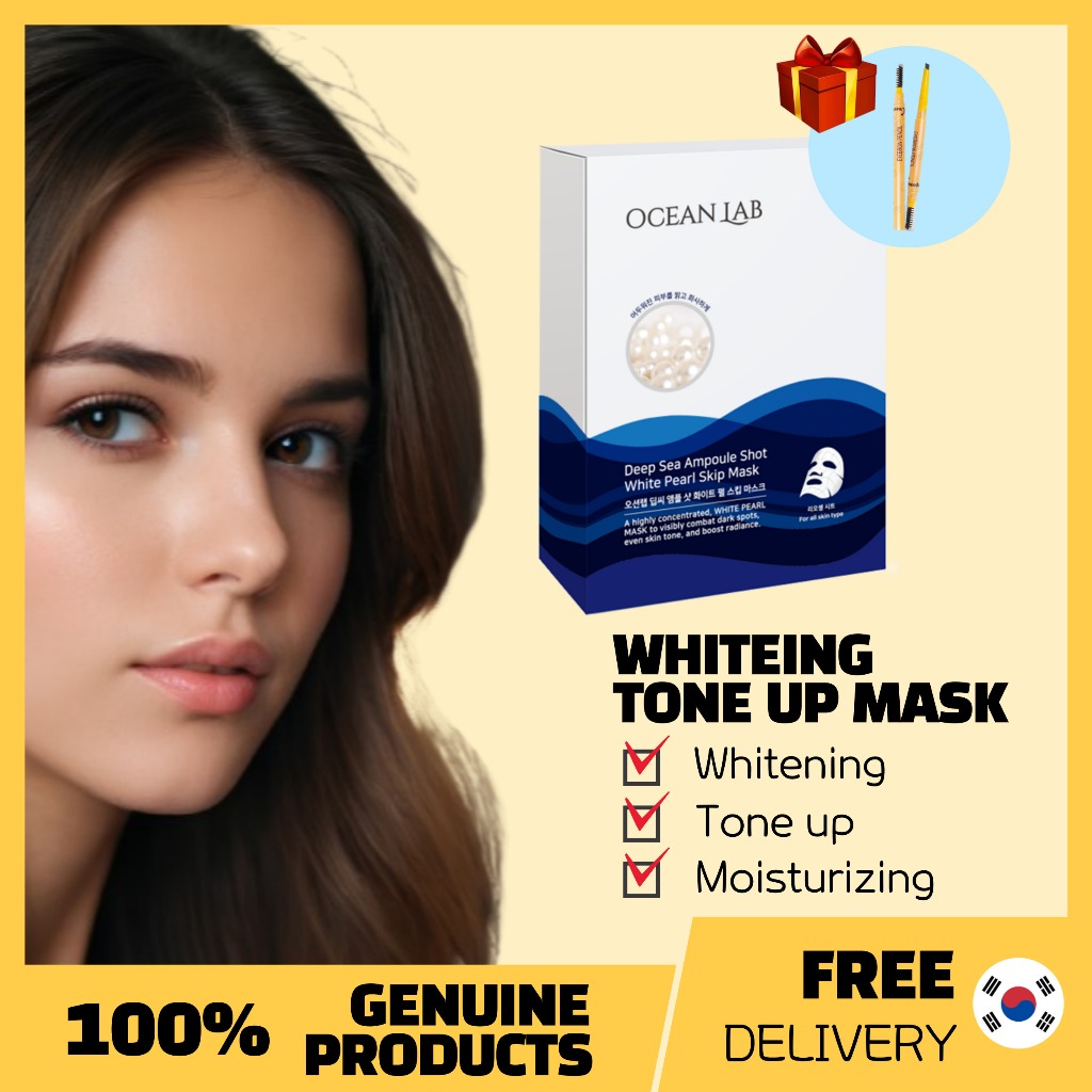 Ocean Lab White Pearl Whitening Skip Sheet mask 10 ชิ้น/1 กล่อง ...