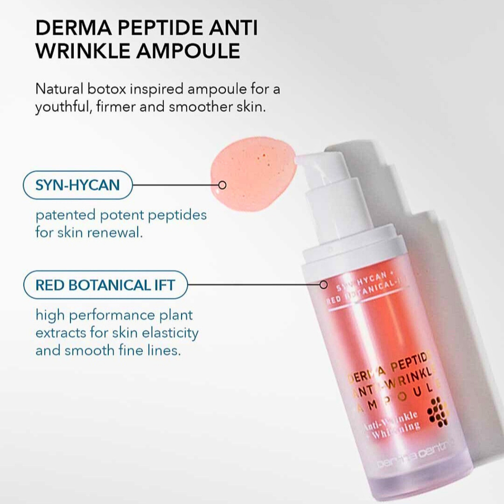 DERMA CENTRIC DERMA PEPTIDE ANTI-WRINKLE AMPOULE 30ml SYN-HYCAN แอมพูล ...