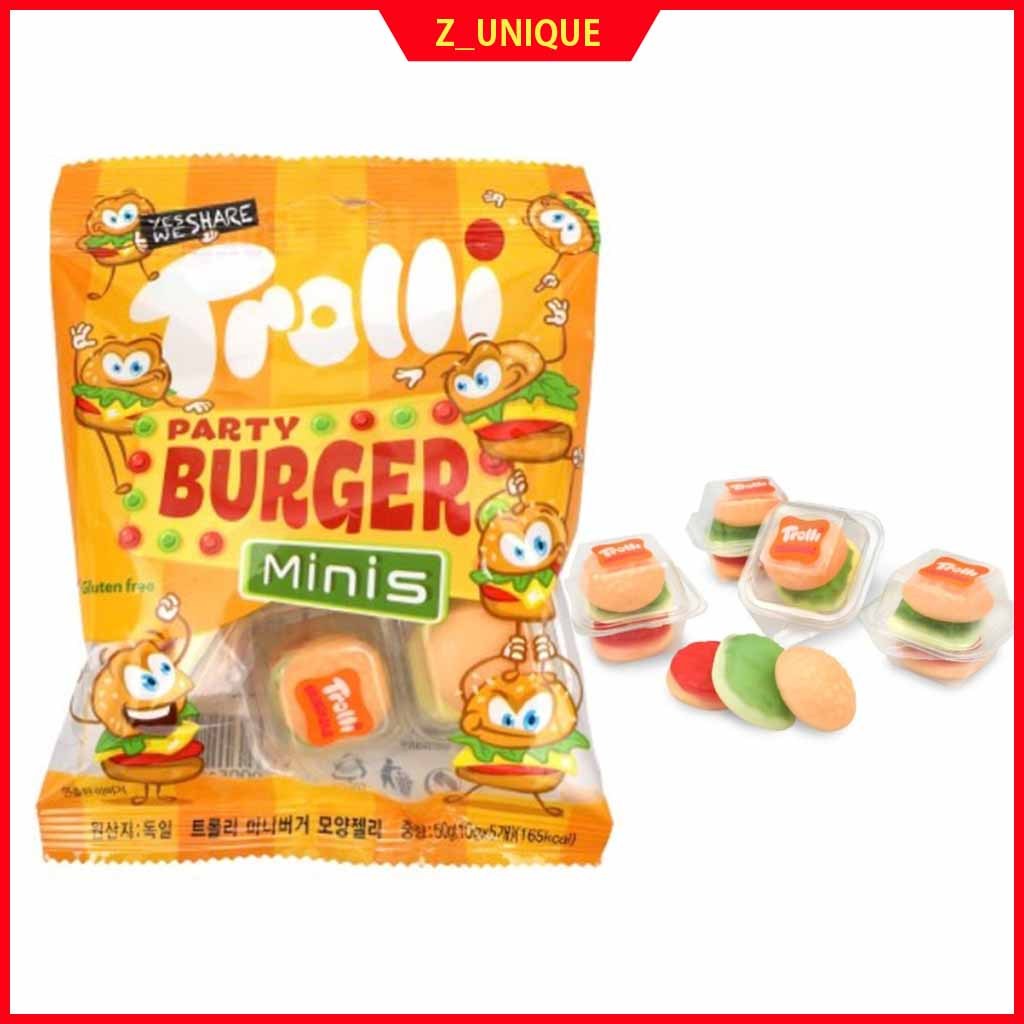 Trolloon Mini Burger Gummy Candy 50g (5 ชิ้น) – Sweet & Chewy Fruit ...