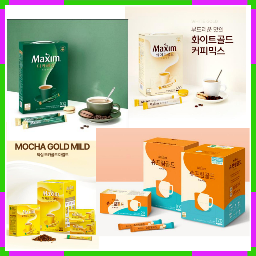 Maxim Coffee Mix 12g 50T-Decaf/White Gold/Mocha Gold Mild/Supreme Gold ...