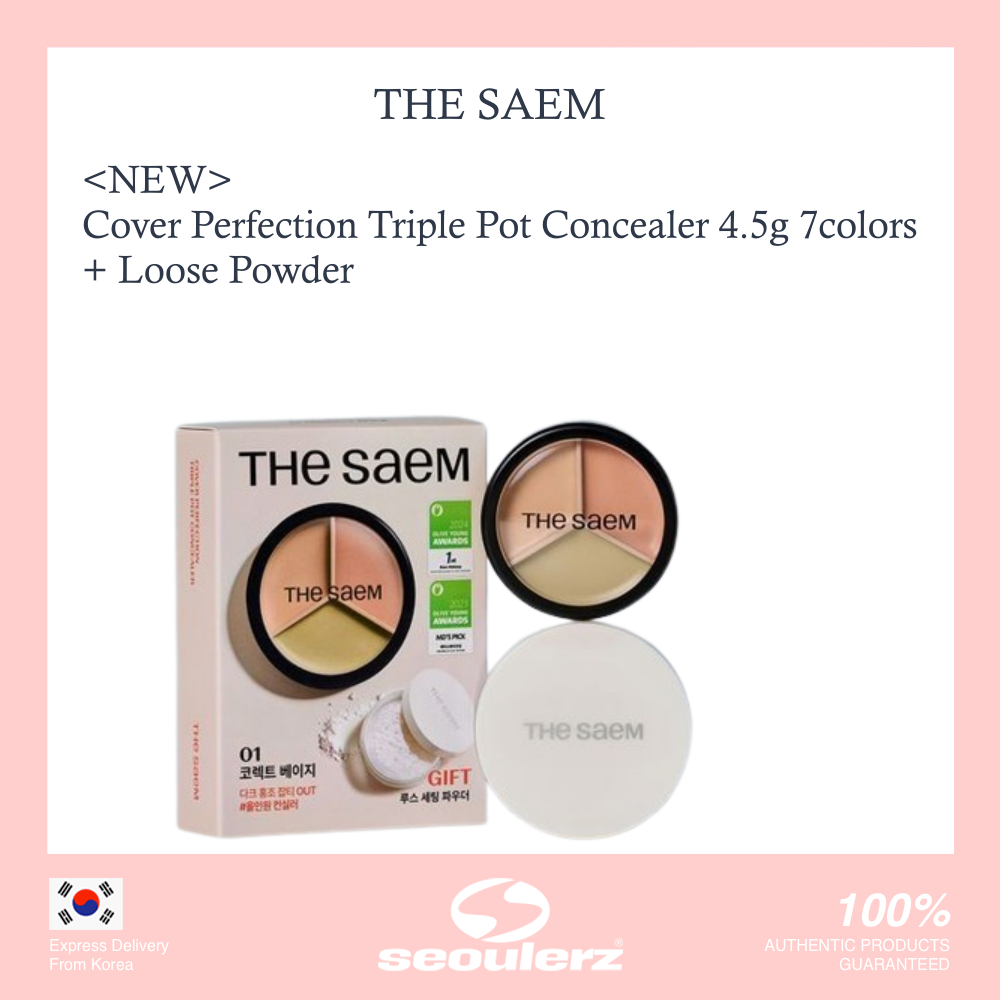 [THE SAEM] Cover Perfection Triple Pot Concealer 4.5g 7colors + Loose ...