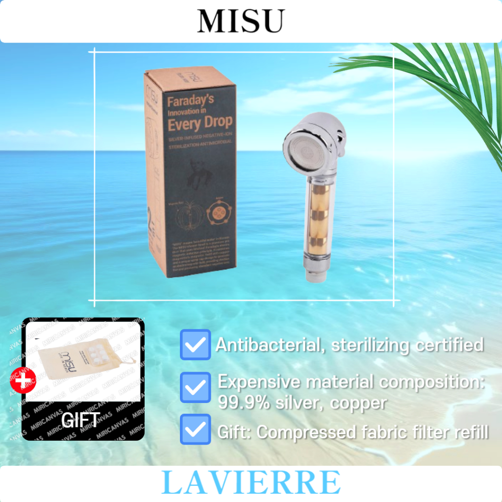 BEVITA MISU Anion Shower Head 80mmX80mmX210mm 250g ฆ่าเชื้อ, ต้านเชื้อ ...