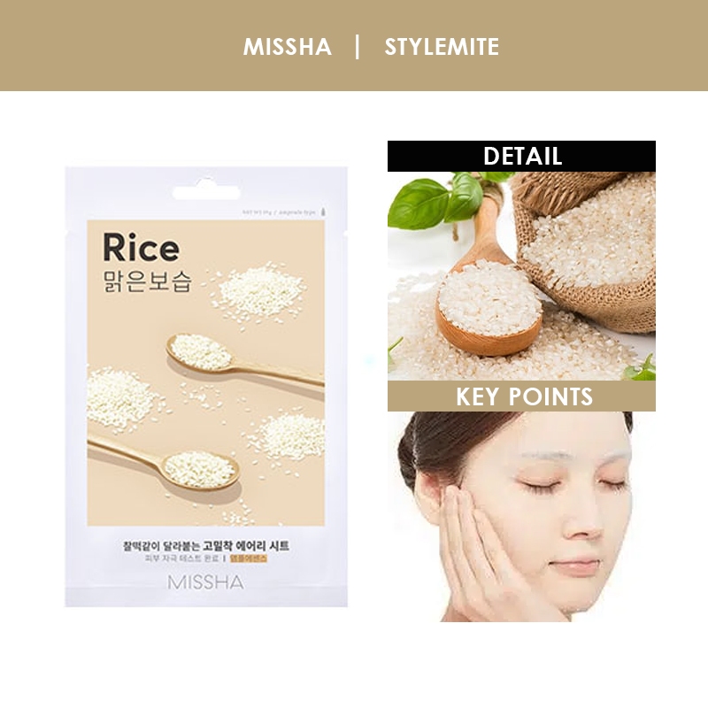 [STYLEMITE] Missha Airy Fit Sheet Mask Rice (1 Mask) - มาส์กหน้า เพิ่ม ...