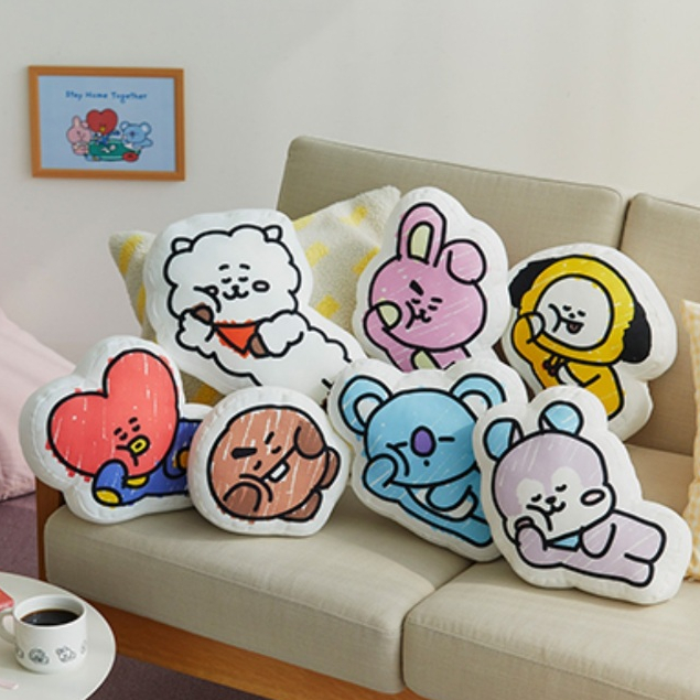 [LINE Friends] Korea BTS BT21 Cozy Home Flat Character Cushion_ 7 Types ; คุชชั่นตัวละคร BTS ...