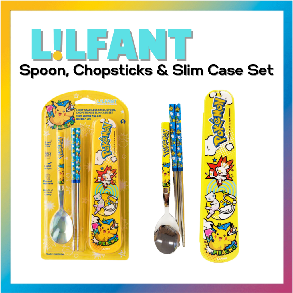 [Lilfant] Pokemon PIKACHU ชุดช้อน ตะเกียบ แบบบาง | Shopee Thailand