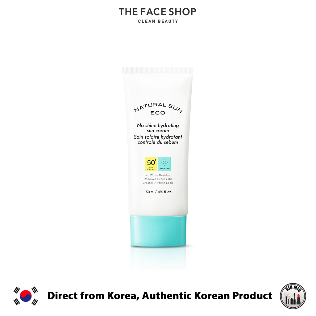THE FACE SHOP NATURAL SUN ECO No shine hydrating sun cream SPF50+ PA ...