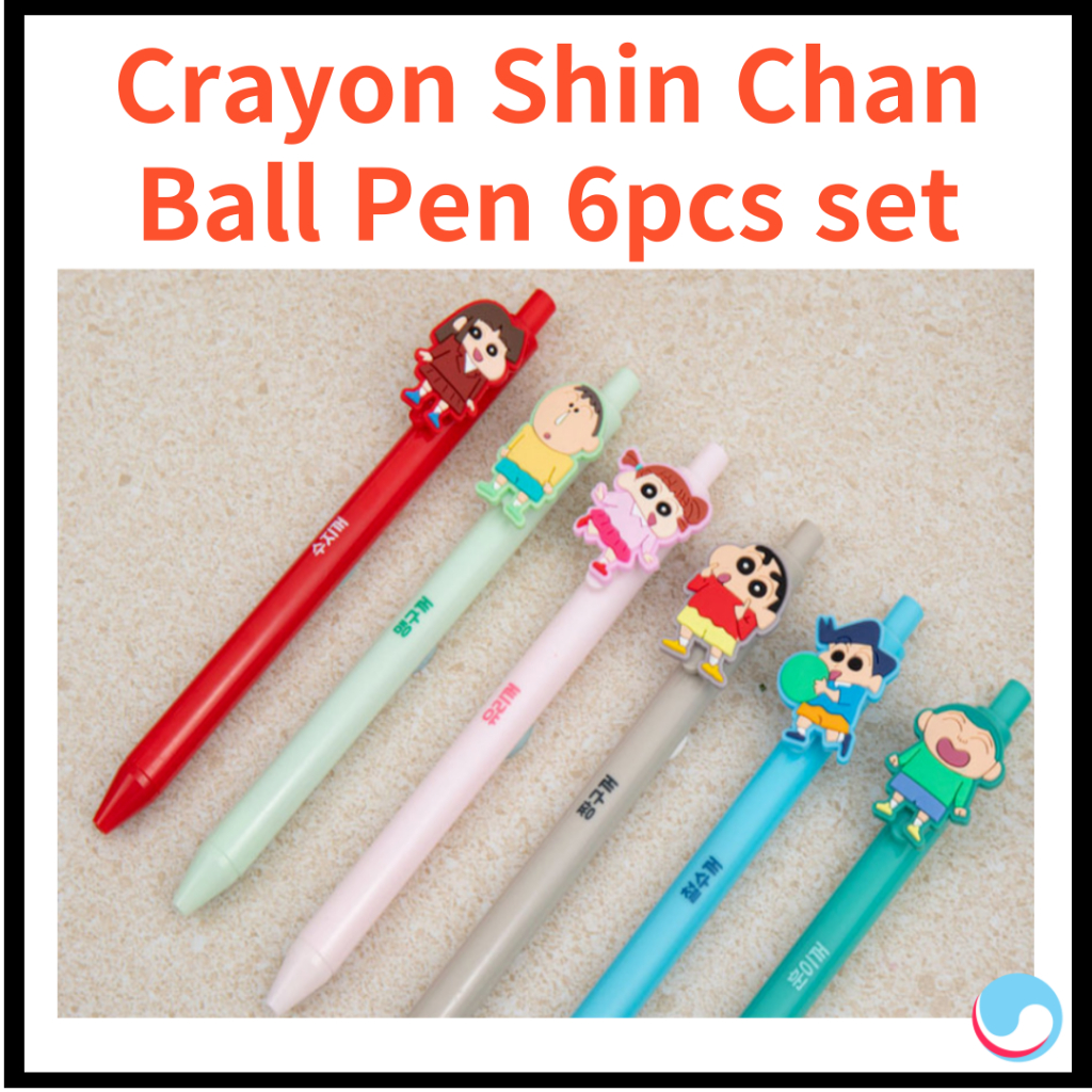 Shin Chan Ball Pen Character 6 ชิ้น 1 ชุด Crayon ChinChan Character ...