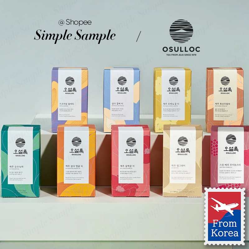 Osulloc Korea Jeju Tea 20 bag Tangerine, Honey Pear , Pure green , Camellia Flower , Tropical ...