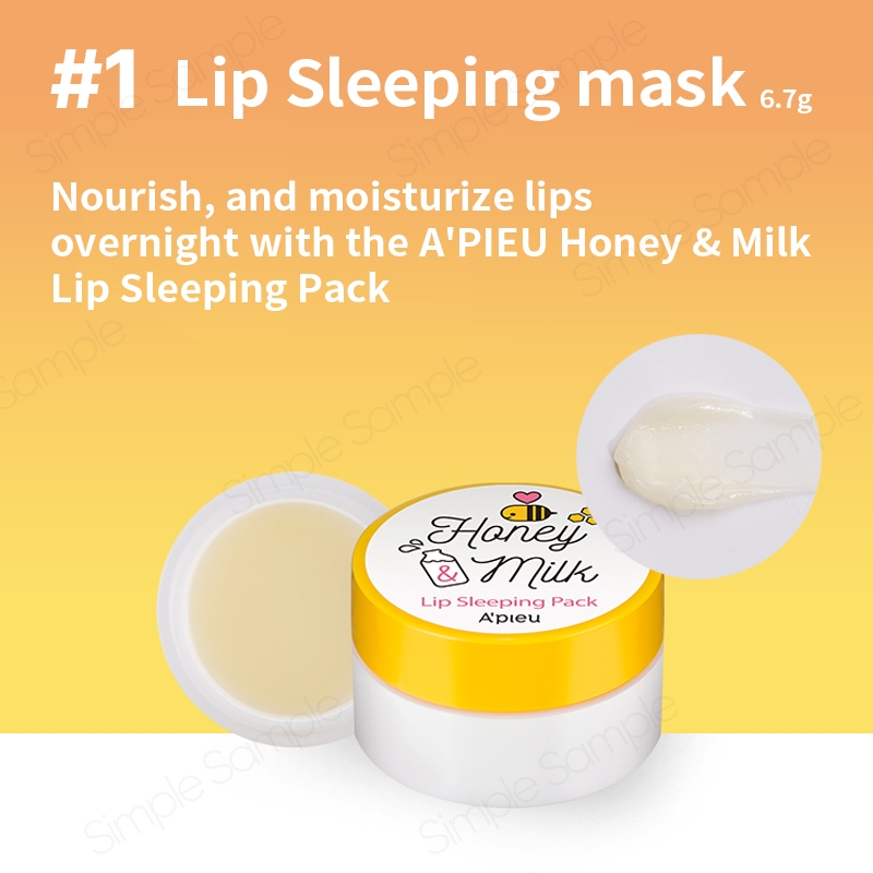 [A'PIEU] Apieu Honey & Milk Lip Sleeping Pack 6.7g Lip Oil 5g Lip Balm ...