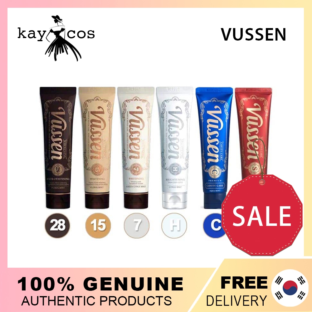Vussen ยาสีฟันไวท์เทนนิ่ง 6 ตัวเลือก (28/15/7/H/C/S) 80 กรัม | Shopee ...