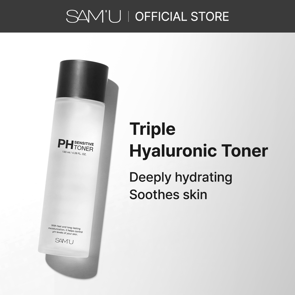 SAM'U PH Sensitive Toner 130ml, 3X Hyaluronic Acid, Hydrating & Soothing Toner สําหรับผิวแพ้ง่าย ...