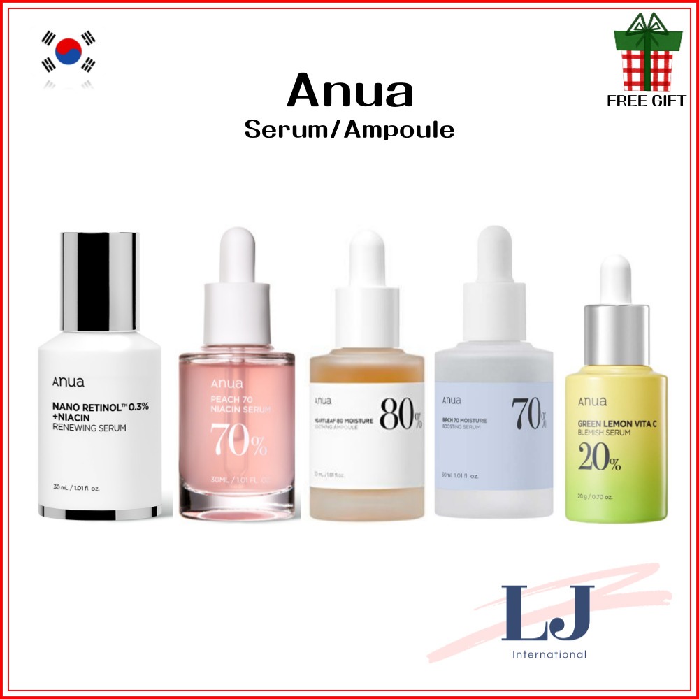 Anua Nano Retinol 0.3% Niacin Renewing Serum / Peach 70% Niacinamide ...