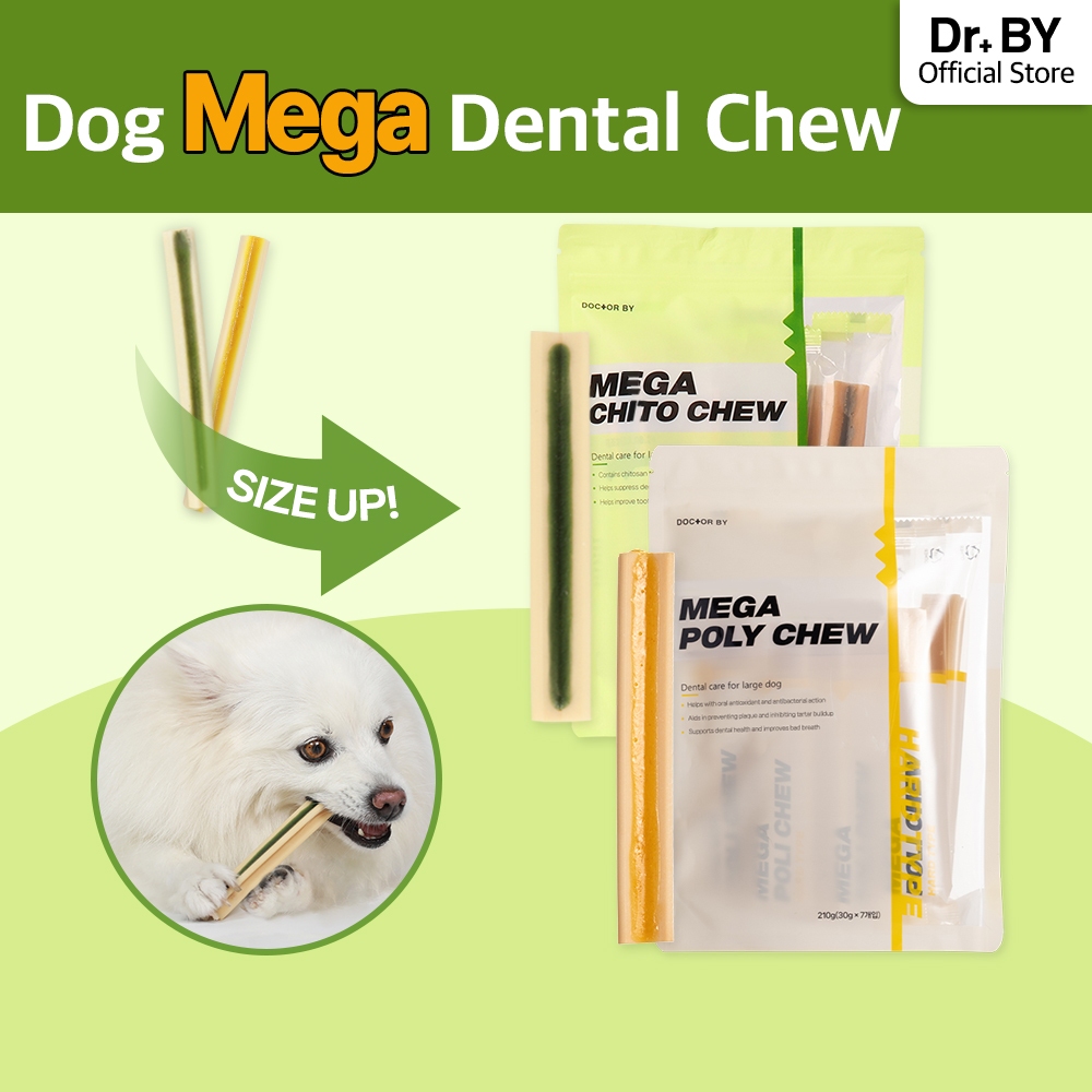 [DR.BY Mega CHITO POLY Chew] Large Dog Dental Chew Gum ยาสีฟันกลิ่นปาก ...