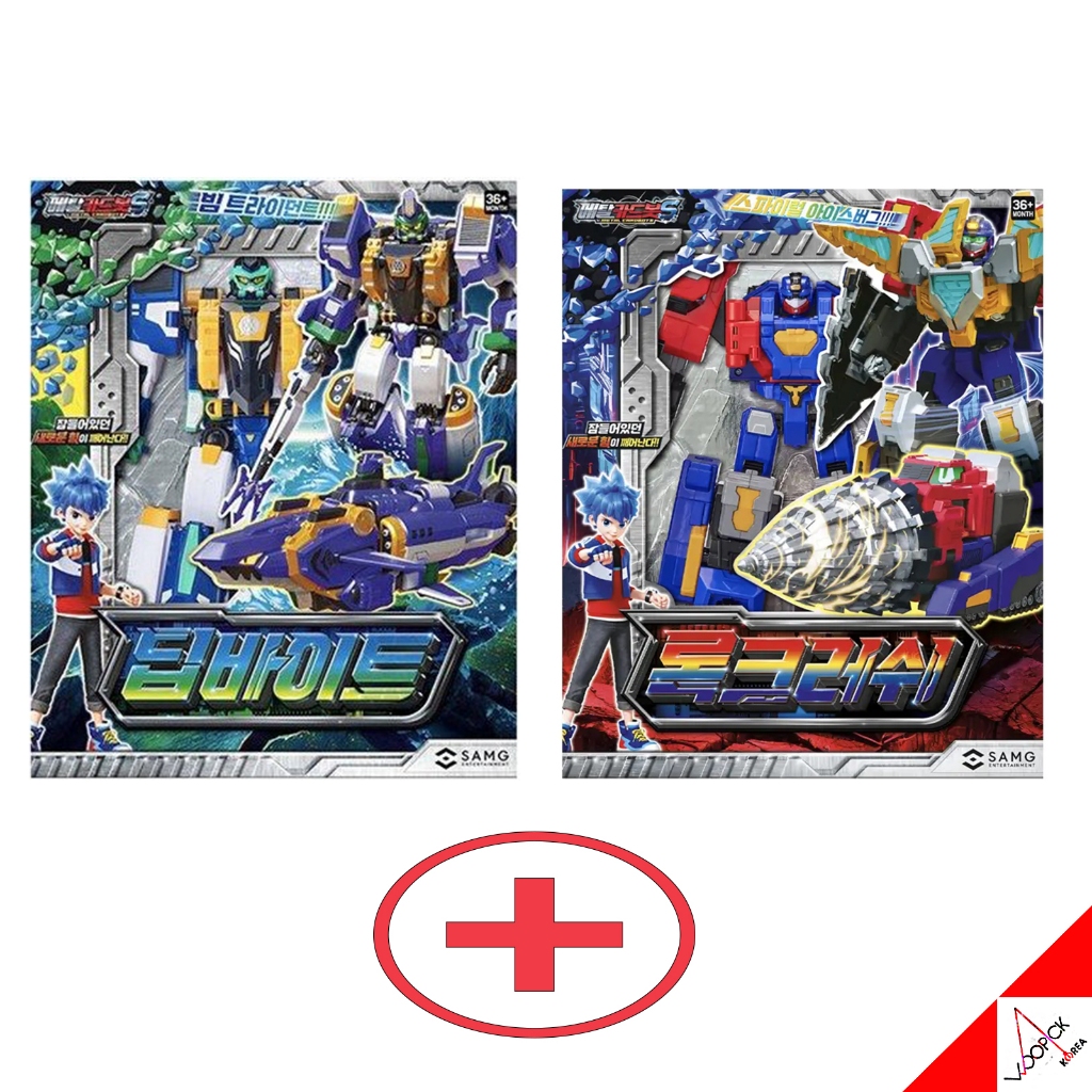 Metal Cardbot S Season2 Deep Bite + Rock Crush Transformer หุ่นยนต์ของ ...