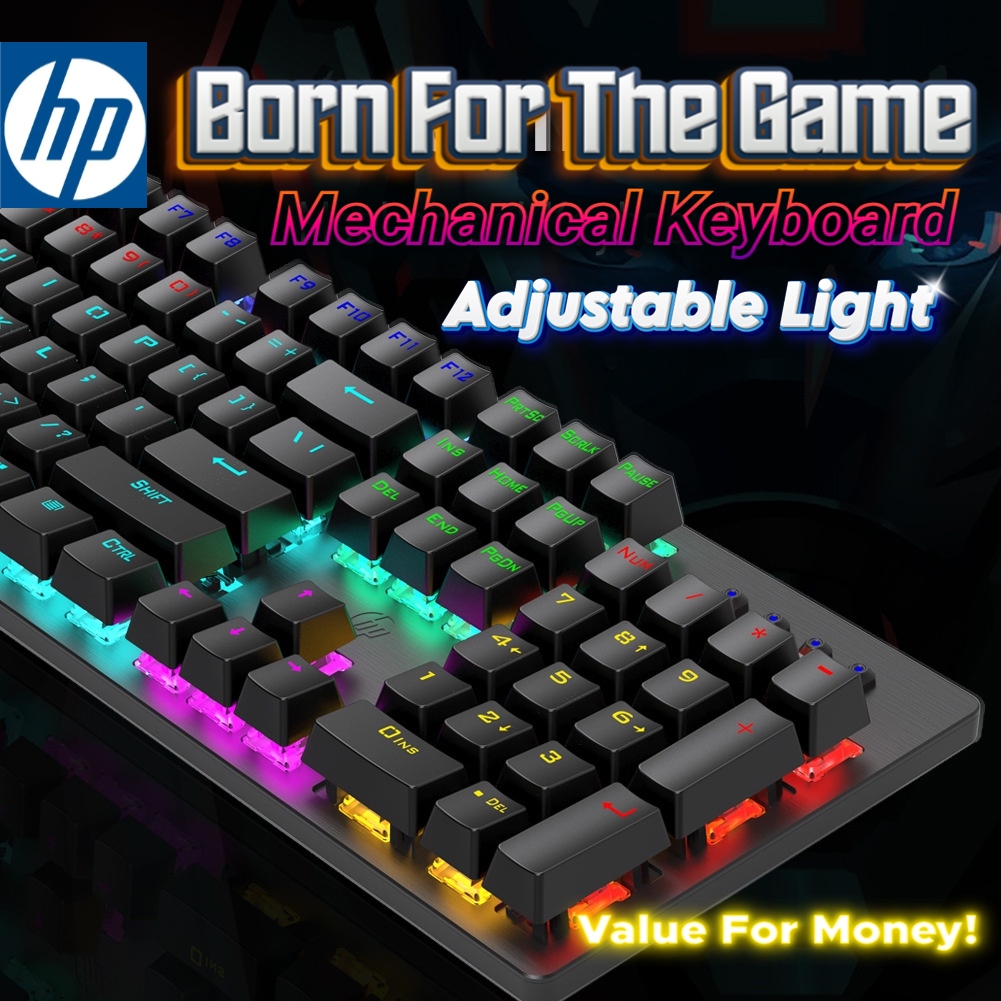 Hp GK100F True Mechanical Keyboard แบบมีสาย 104 คีย์ Anti-collision ...