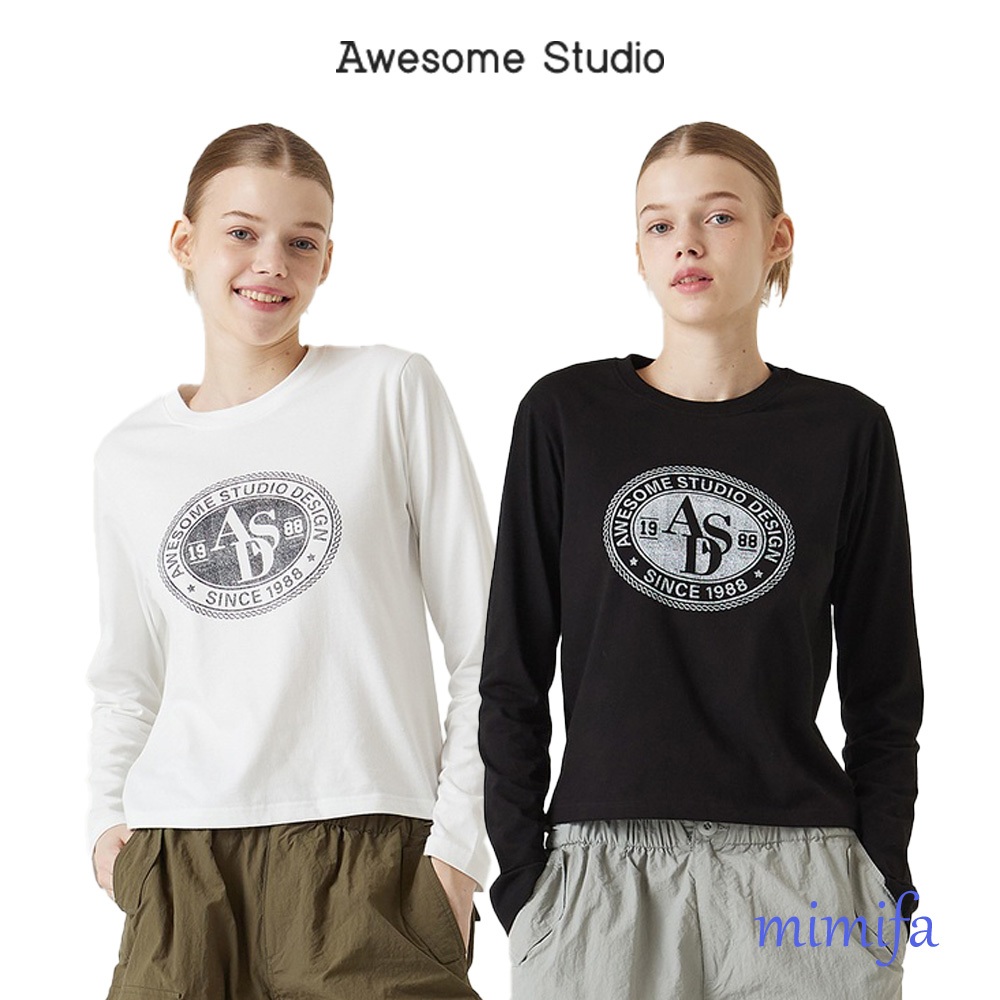Awesome STUDIO เสื้อยืด แขนยาว วงกลม เข้ารูป สัญลักษณ์ AWESOME | Shopee ...