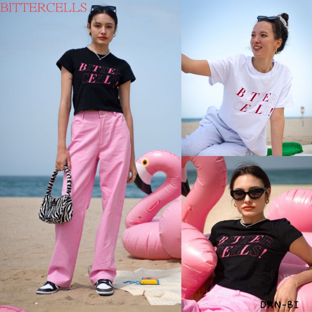 [BITTERCELLS] เสื้อยืด ลายโลโก้คลื่น 3 สี ของแท้ 100% สินค้าเกาหลี จัดส่งเร็ว | Shopee Thailand