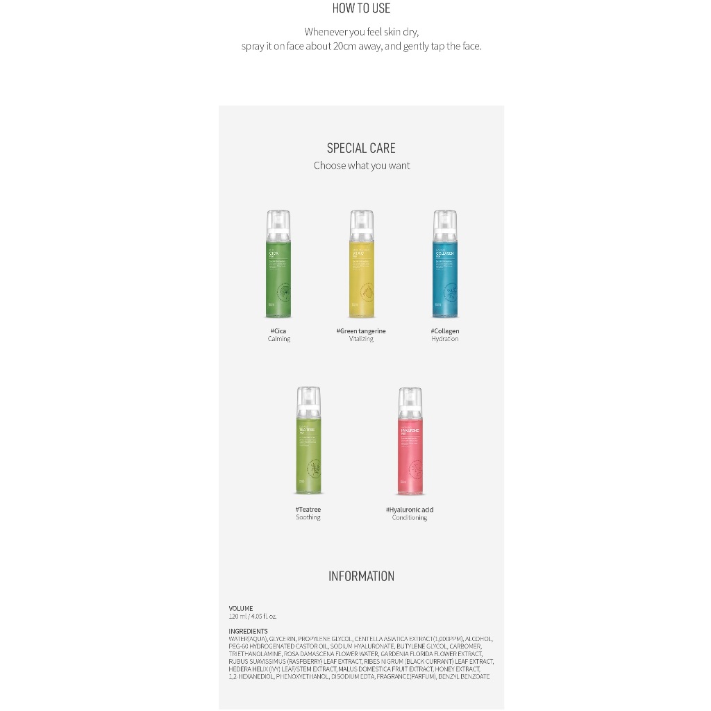 Green Tangerine Vita C Facial Miss Mist สเปรย์ฉีดบ่อยครั้งเมื่อผิวแห้ง ...