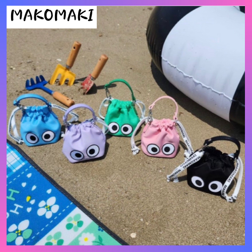 [Makomaki] Nylon big eyes_ mini pouch_Bag Charm_Bag Accessories_key ...