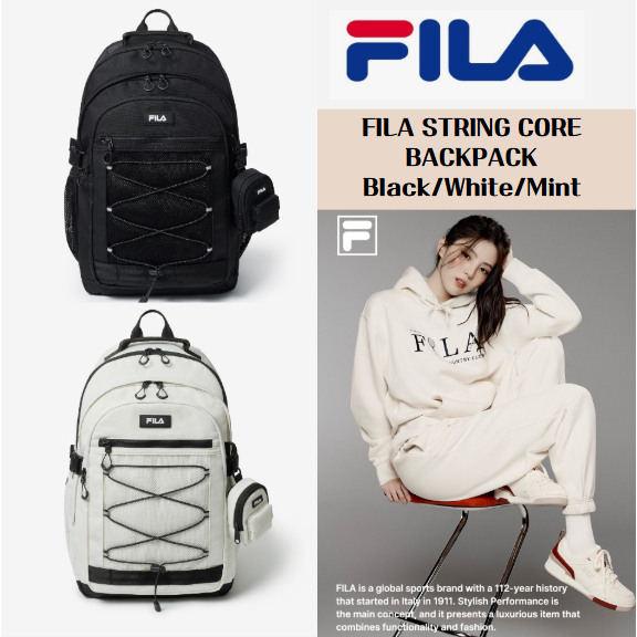 [Fila] Fila String Core Backpack กระเป๋า Unisex 24L สีดํา/ขาว/มิ้นต์ ...