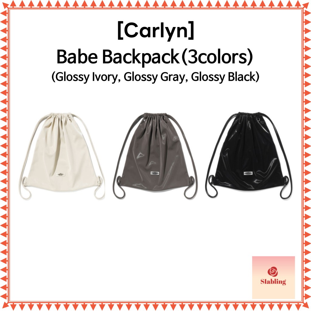 [Carlyn] Babe Backpack / 3colors(Glossy Ivory, Gloss Grey, Gloss Black) | Shopee Thailand
