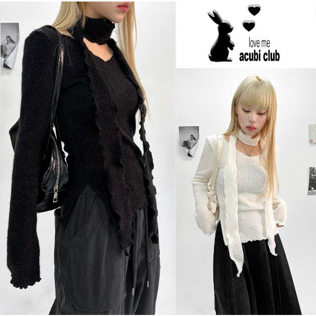 [ Acubi CLUB ] [set] rookie v ชุดผ้าถักและท่อไอเสีย (3 สี) เกาหลี ของ ...