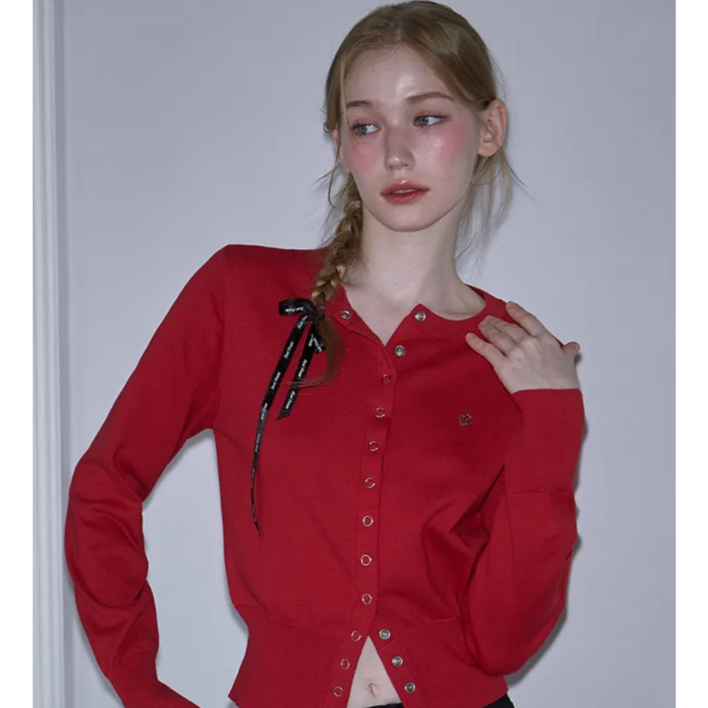 100%K- ของแท้[rose FRANTZ] คาร์ดิแกนตาไก่กลม [9 สี] | Shopee Thailand