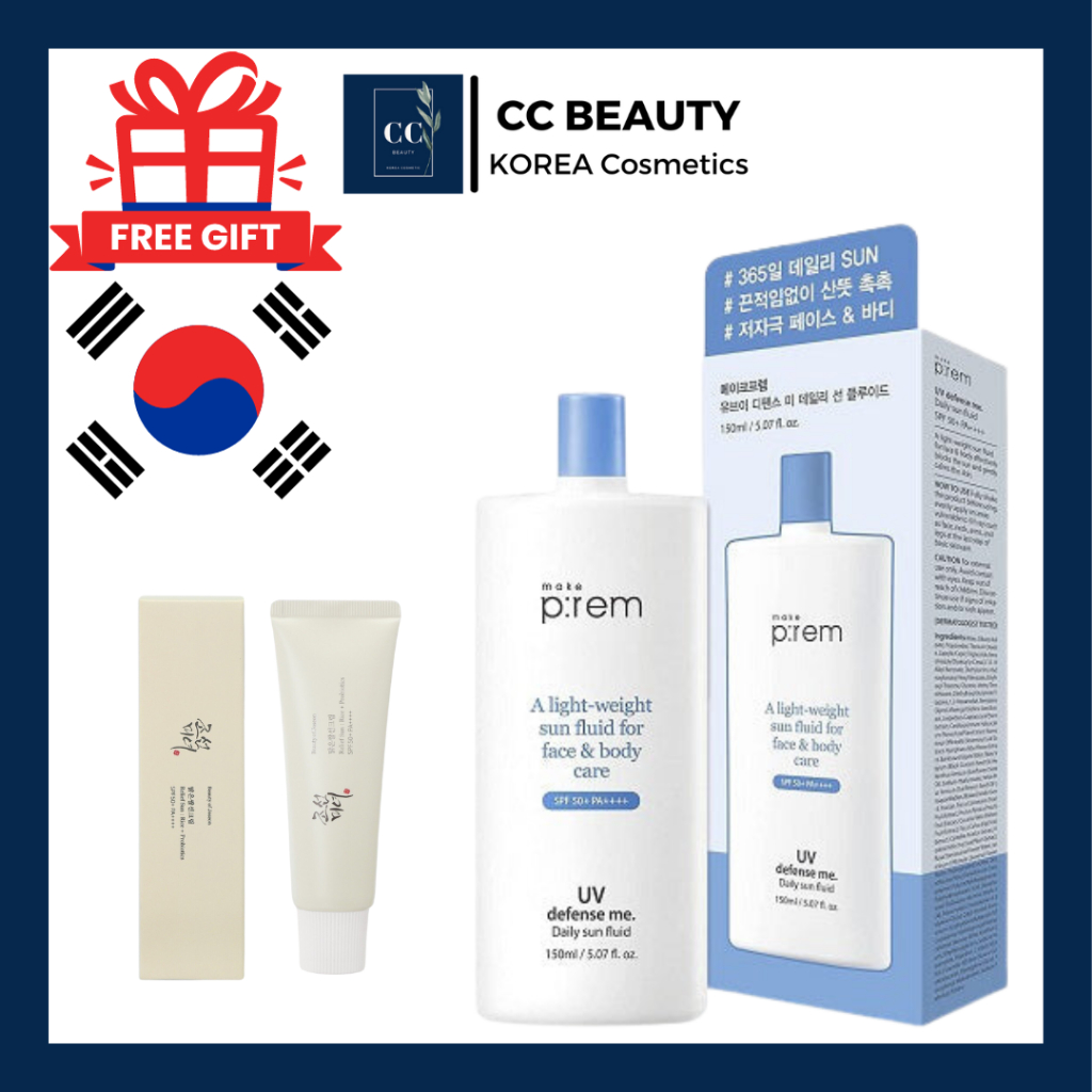 Make PREM UV Defense Me Daily sun fluid Suncream face&body SPF50+ PA ...