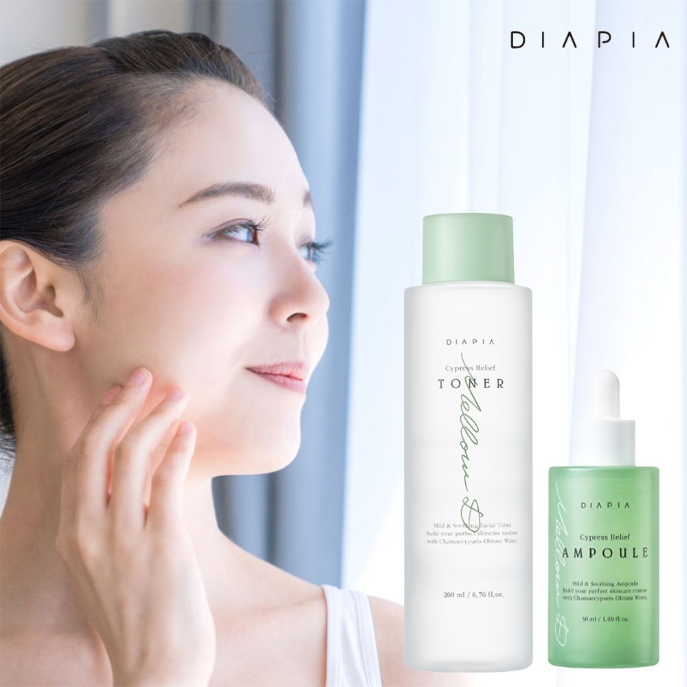 Diapia [SET] Cypress Relief โทนเนอร์บํารุงผิวหน้า 200 มล. + เซรั่ม 50 มล. ให้ความชุ่มชื้น บรรเทา ...