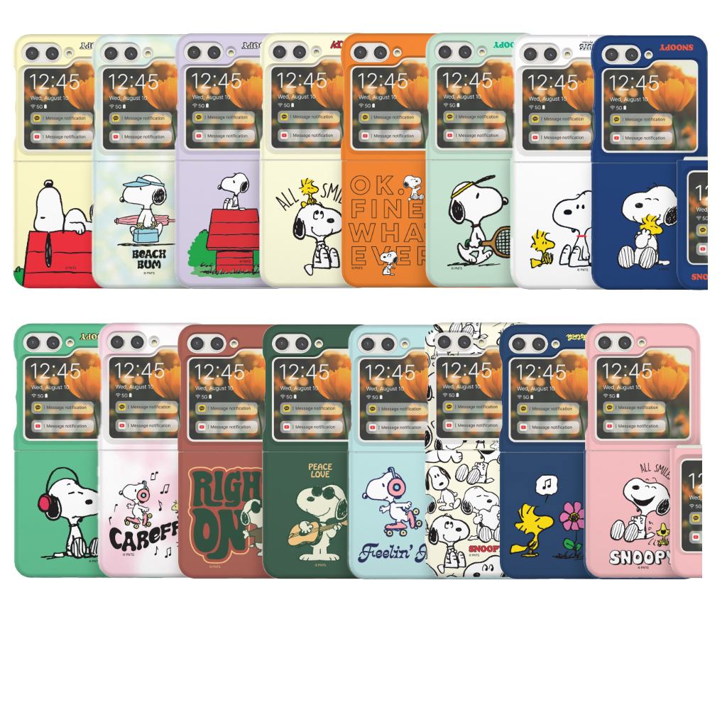 Peanuts Snoopy Galaxy{Z Flip6/Z Flip5/Z Flip4/3} เคสโทรศัพท์ 3D Curved ...