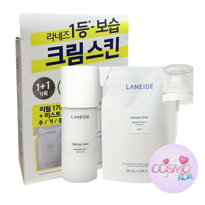 Laneige Cream Skin 170ml + Refill 130ml + Mist Pump | Shopee Thailand