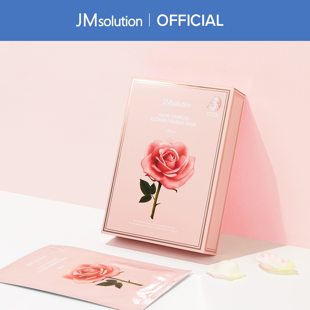 [JMSOLUTION] มาสก์บํารุงผิวหน้า ดอกกุหลาบ เรืองแสง (10 แผ่น) | Shopee Thailand