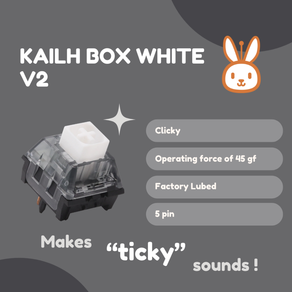 Kailh Box White V2 Clicky Switches คีย์บอร์ดแบบกลไกแบบกําหนดเอง Hotswap ...