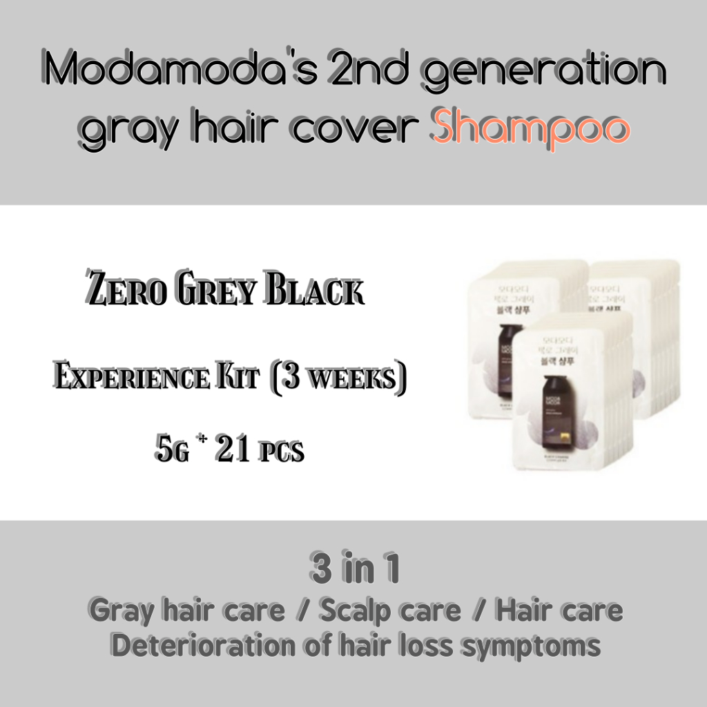 ใหม่!!! [MODAMODA] Zero Grey BLACK Shampoo แชมพูปิดผมหงอก | Shopee Thailand