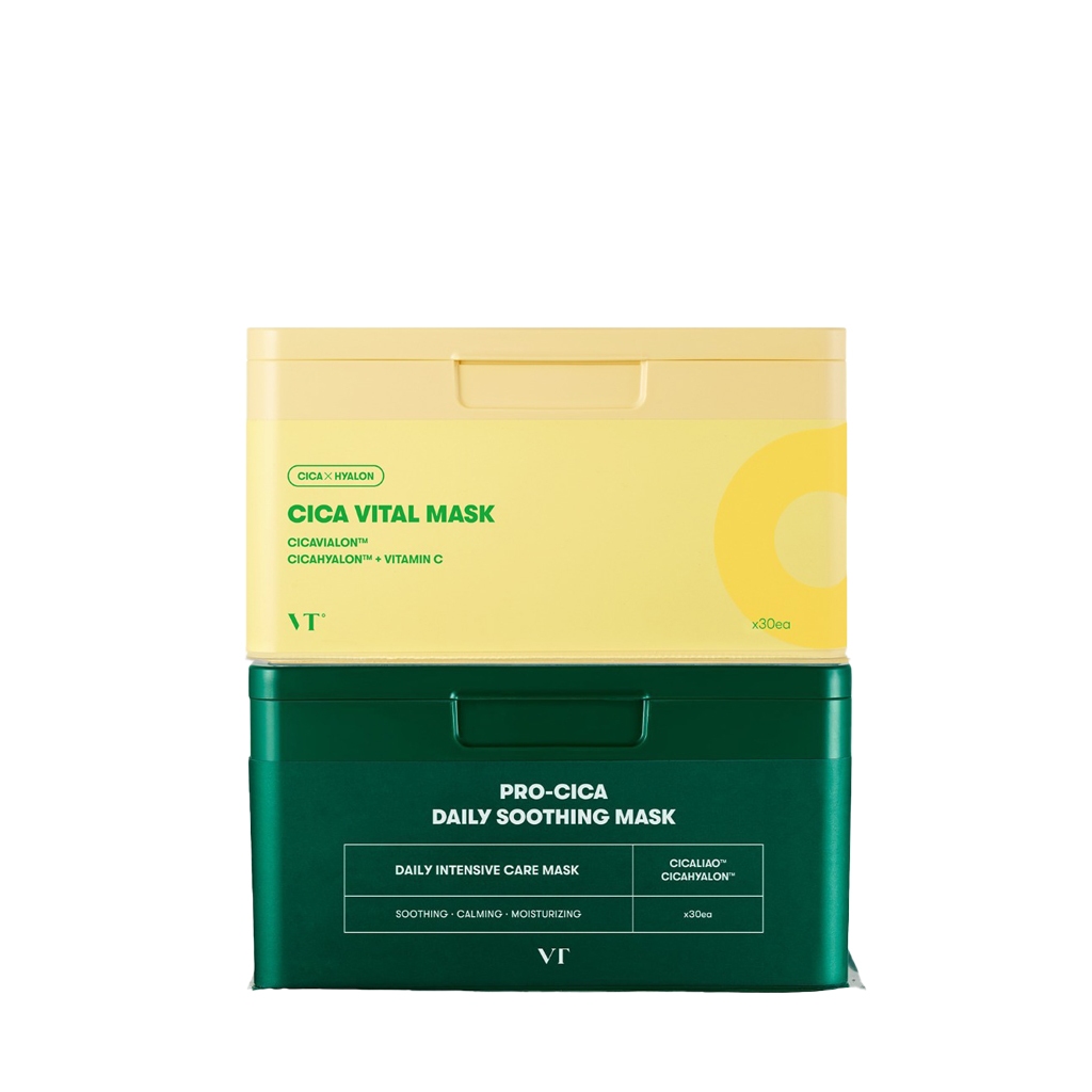 VT Cica Daily Soothing mask 30ea / แผ่นมาส์กหน้า / ดูแลสิว การให้ความ ...