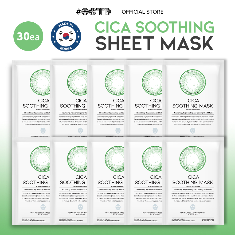 [OOTD Beauty Official] Cica Calming Soothing Sheet Mask 10ea: Vegan ...