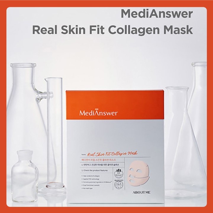 MediAnswer Real Skin Fit Collagen Mask, Korean Collagen Mask Pack, S868 ...