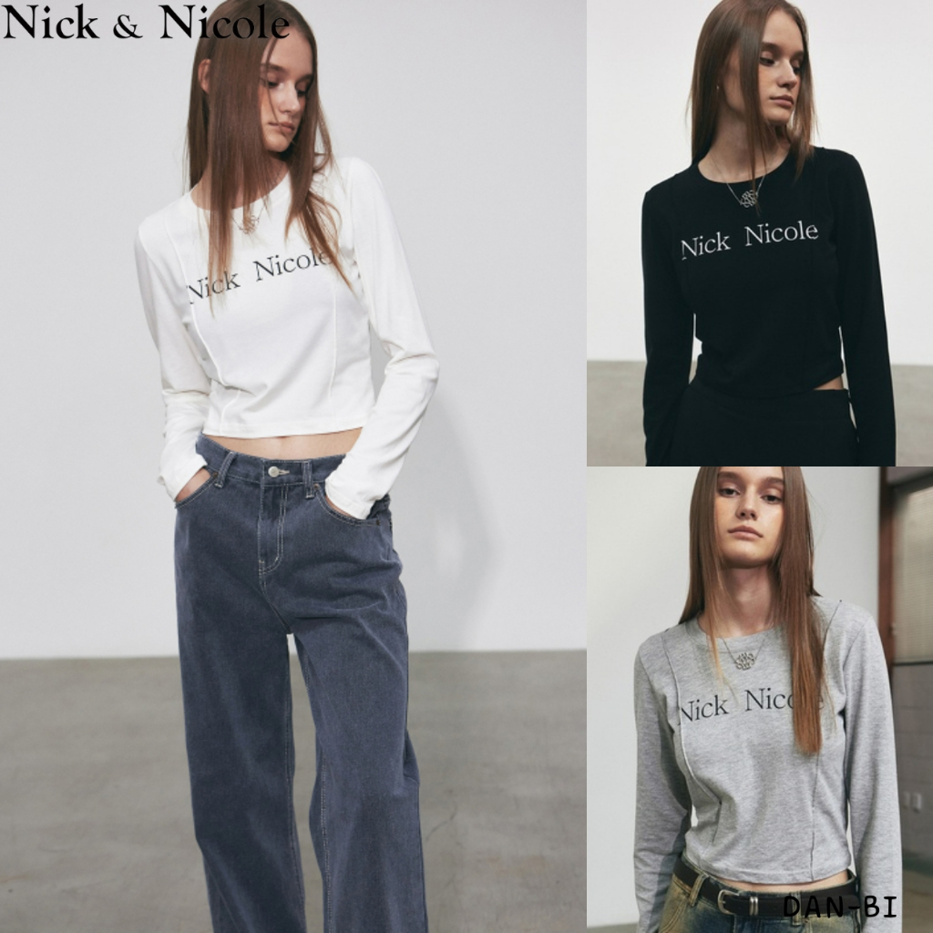 [NICK&NICOLE] Nicole PIN TUCK เสื้อแขนยาว CROP TOP_7color / สินค้า KR ...